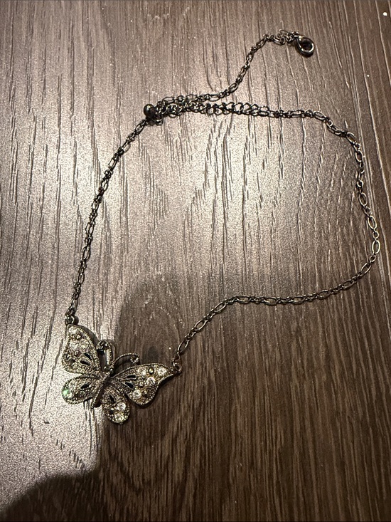 Jewelry | Butterfly Pendant Necklace In Antique Silver | Poshmark